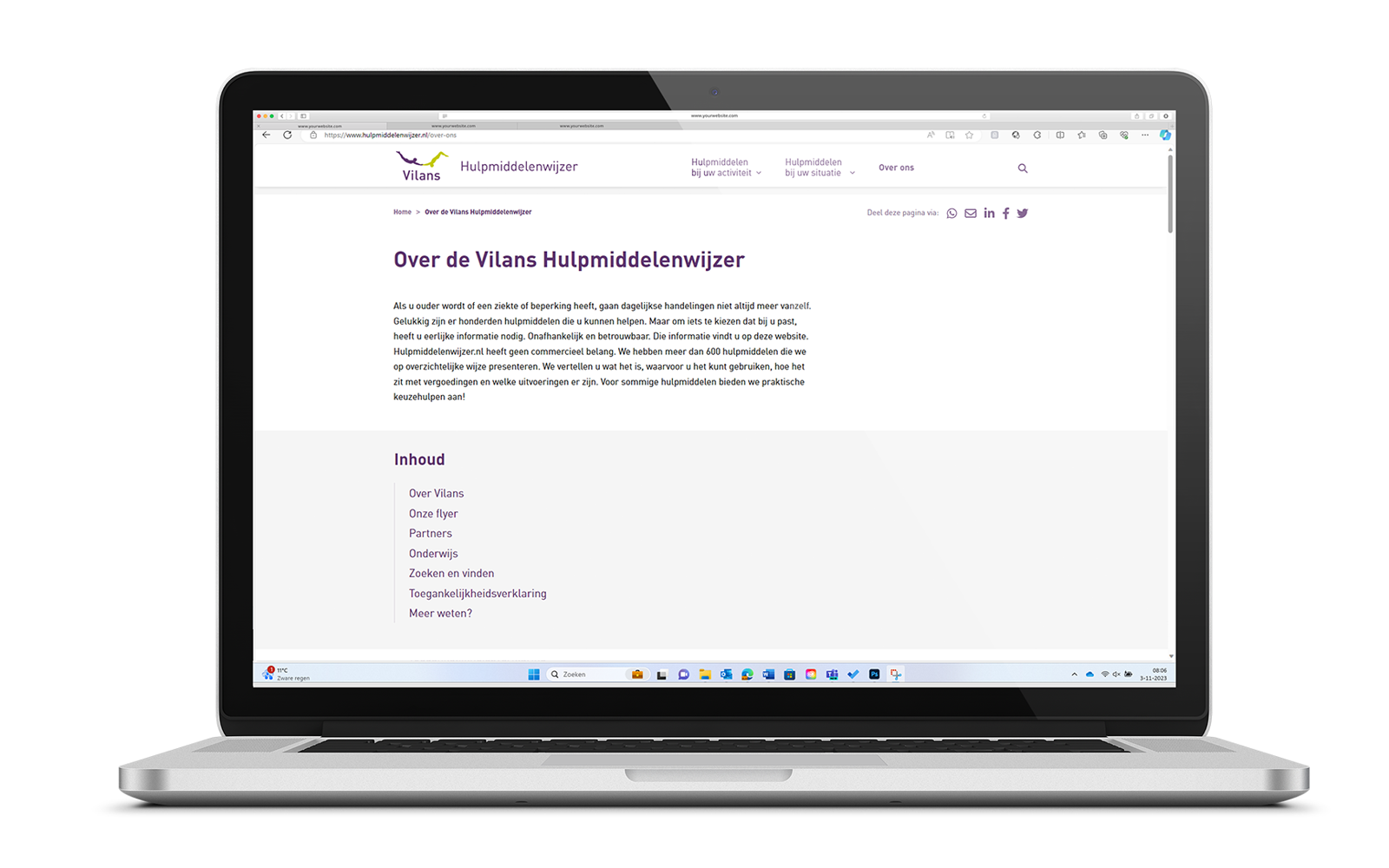 Een Hulpmiddelenwijzer voor Vilans | TrueLime